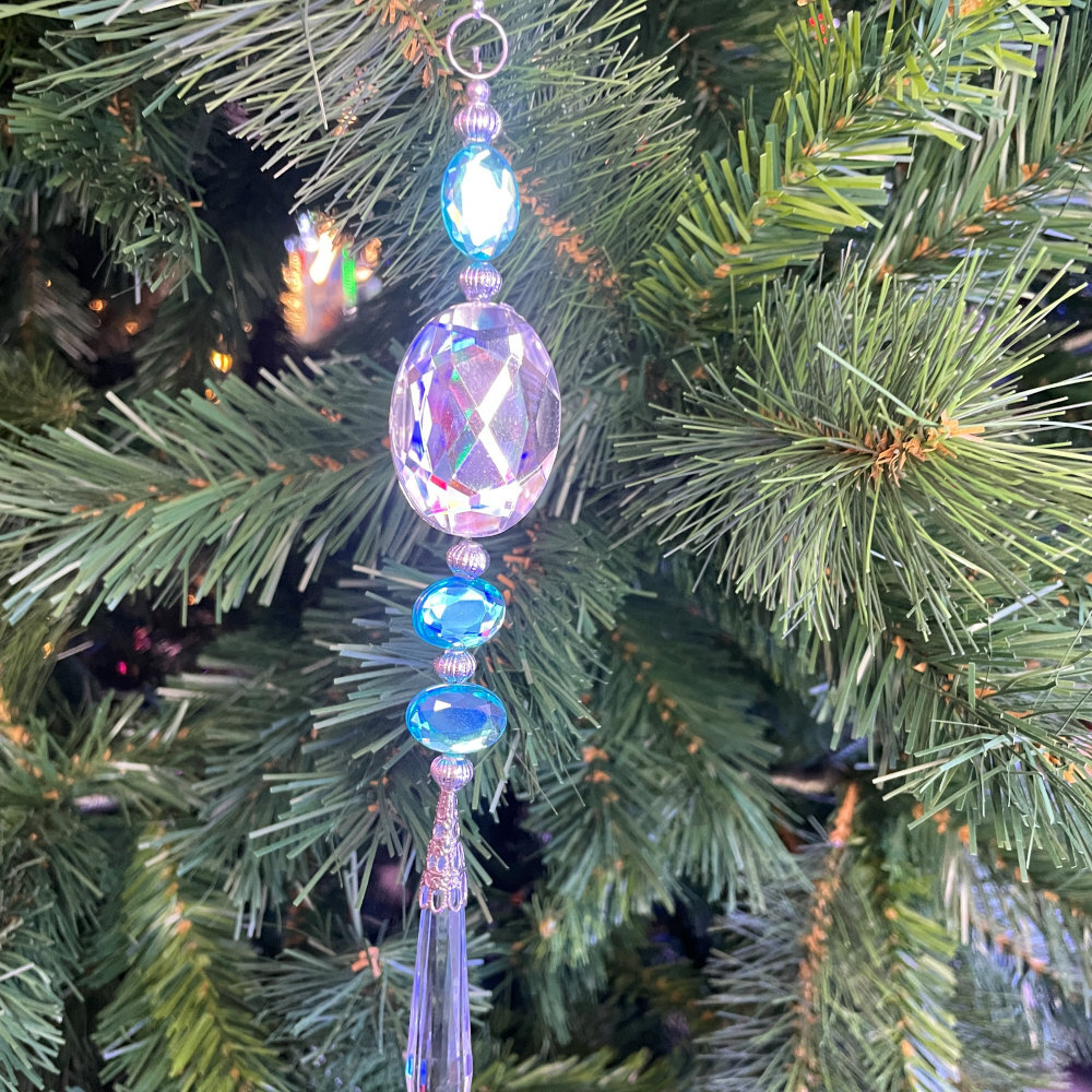 Acrylic Jewel Single Tiffany Blue 2 Asst 21cm | Christmas Complete