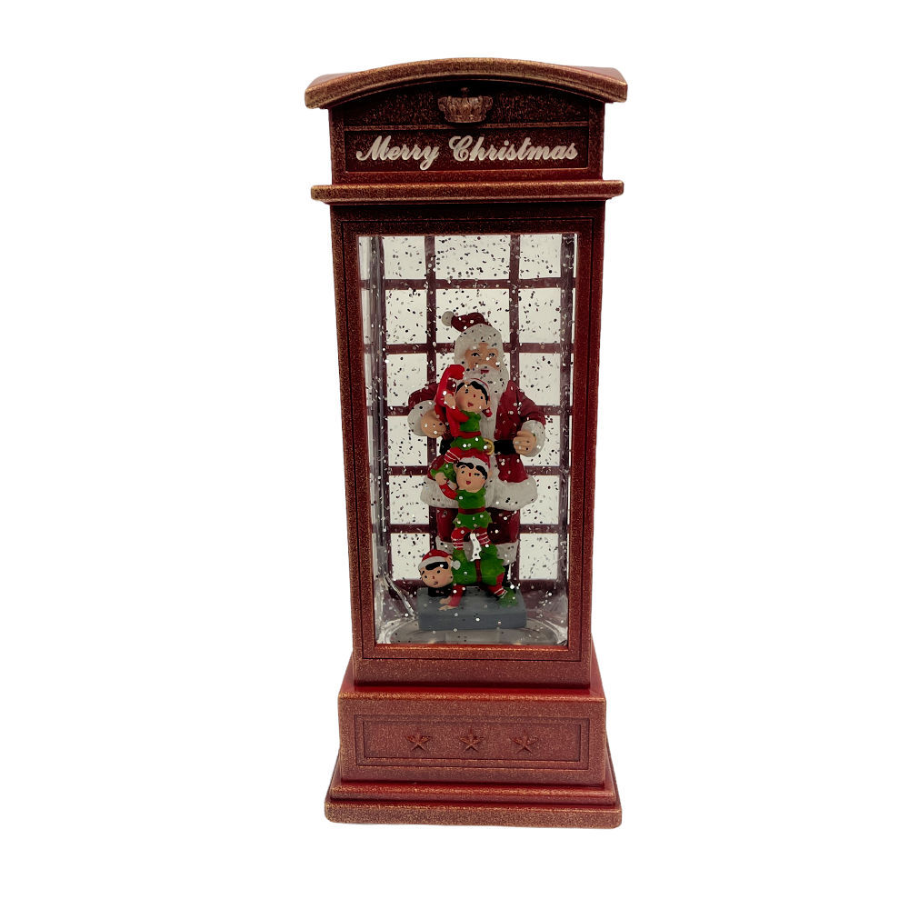 Lantern Phonebooth Santa/Elves 25cm | Christmas Complete