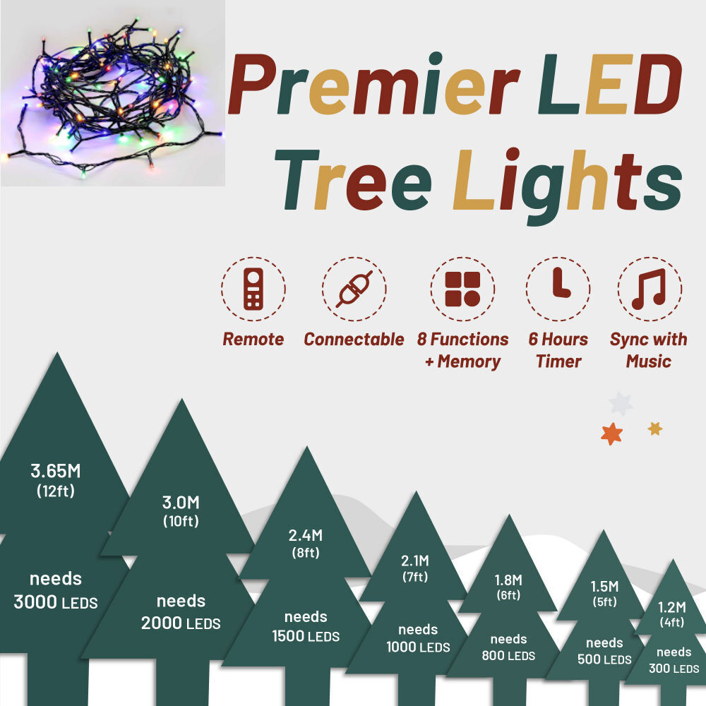 Premier 500 LED Tree String Lights Multicolour | We'll make your ...