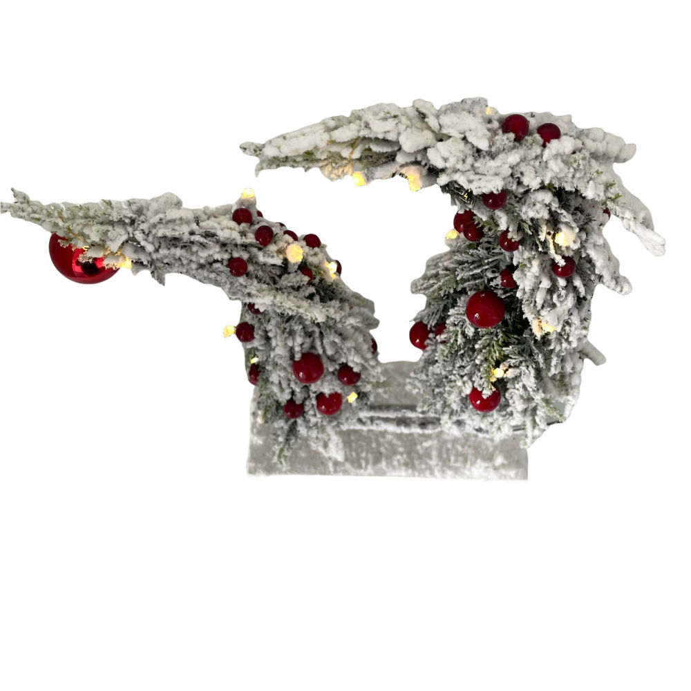 LED Red Berry Bent Tree Twin Set | Christmas Complete