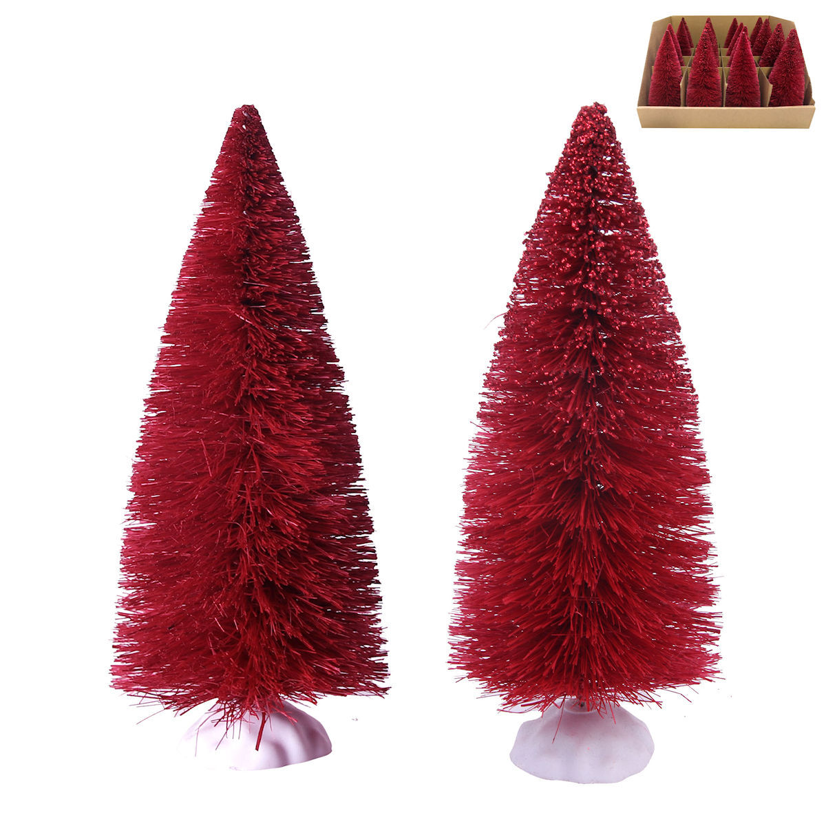 Sisal Trees Red 14cm 2 Assorted | Christmas Complete